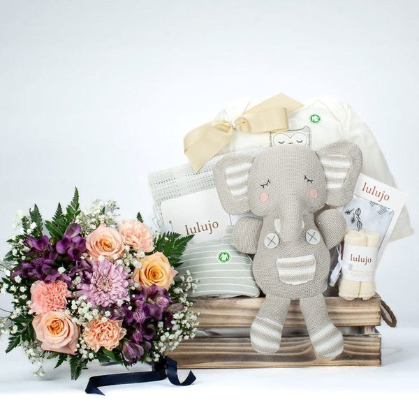 Baby Elephant Crate With Flowers - SIMONTEA